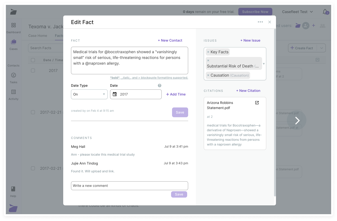 Timeline Maker - Timeline Software for Lawyers & More | Casefleet